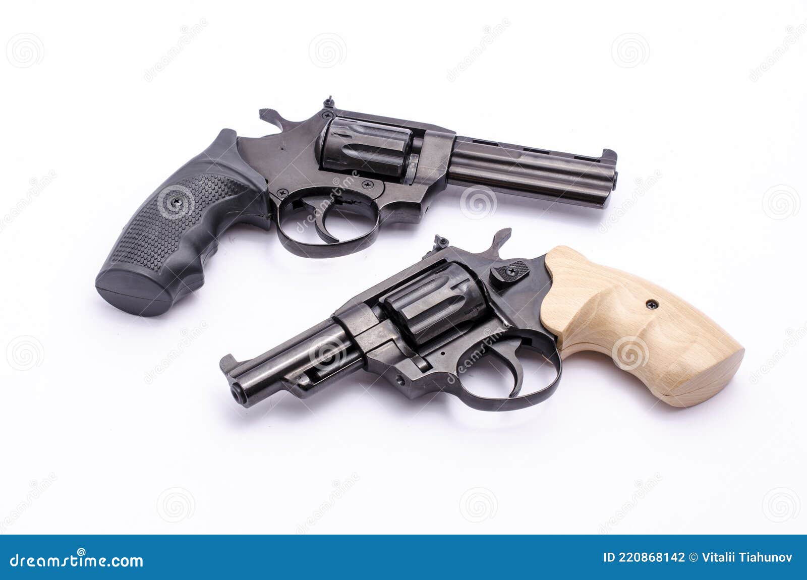Two Revolvers with Gun Drums Isolated on White Stock Photo - Image of ...