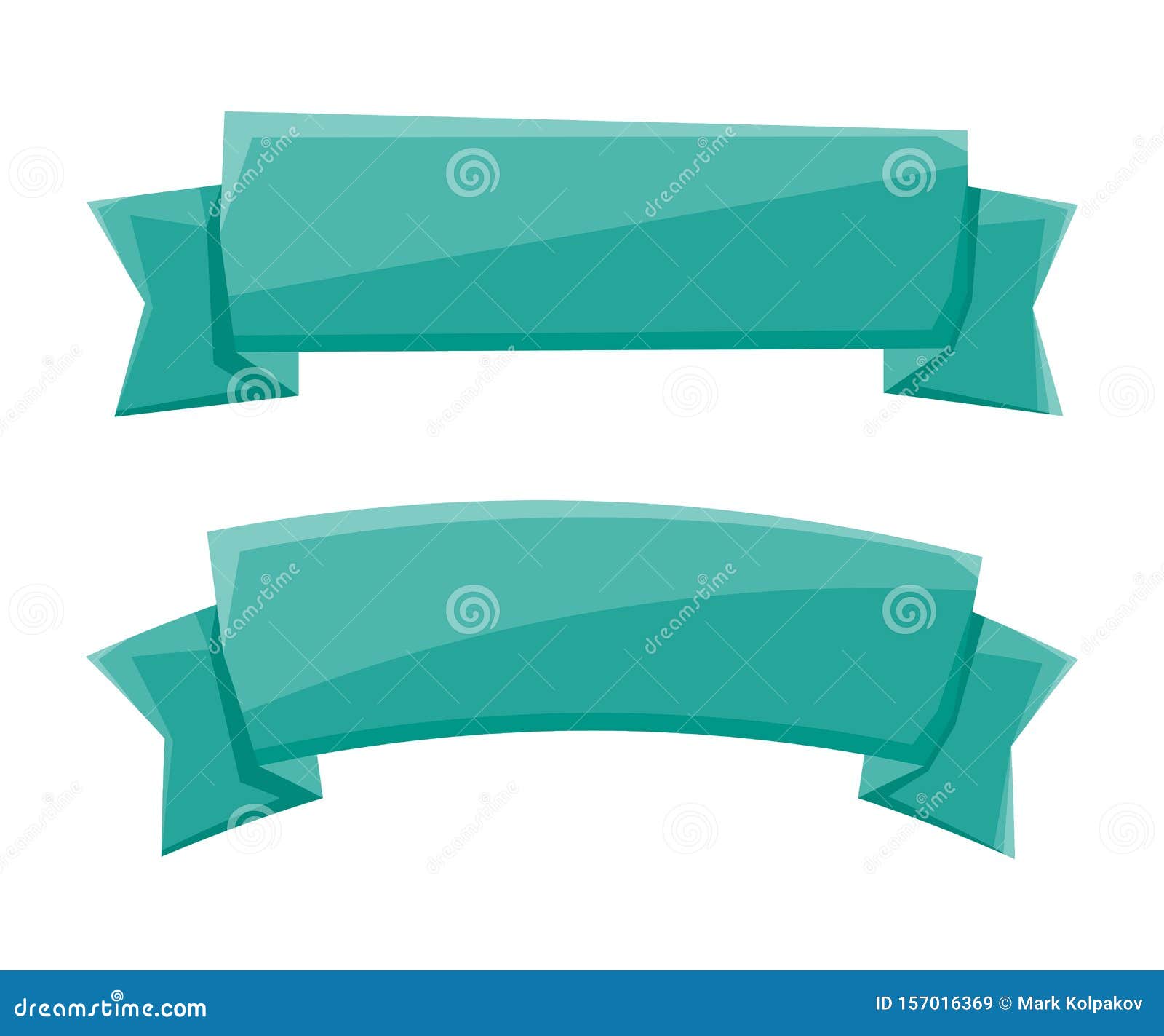 Two Ribbons Straight and Curved in Flat Stock Illustration ...