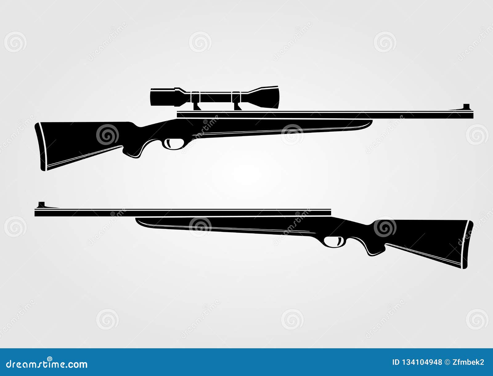 Two Rifles Isolated on White Background. Vector Illustration Stock ...