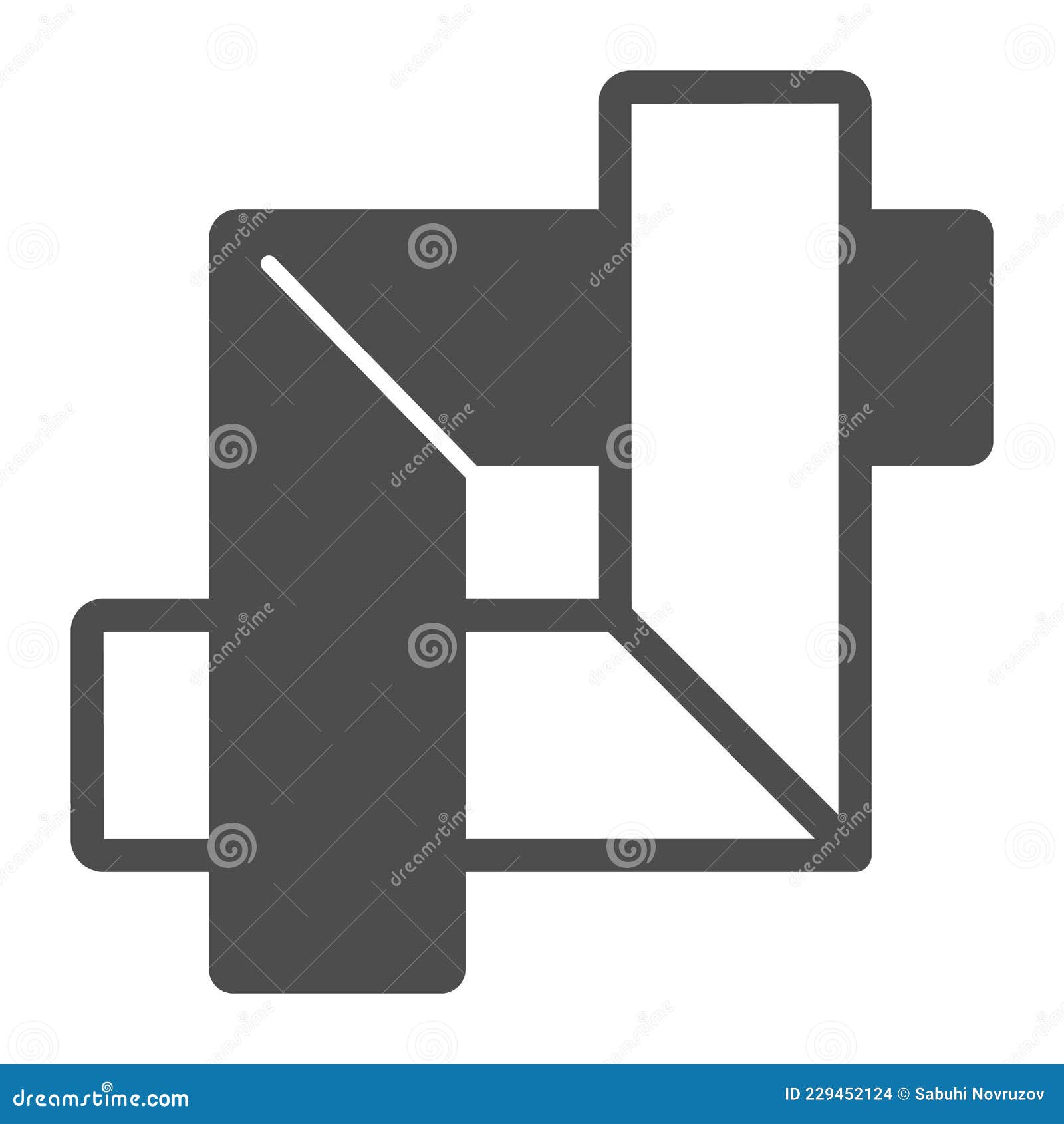 Two Right Angle Rulers Solid Icon, Stationery Concept, Drafting Tool ...