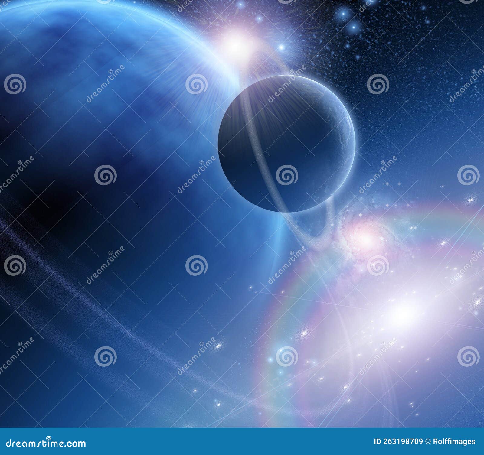 Two ringed planets stock illustration. Illustration of world - 263198709