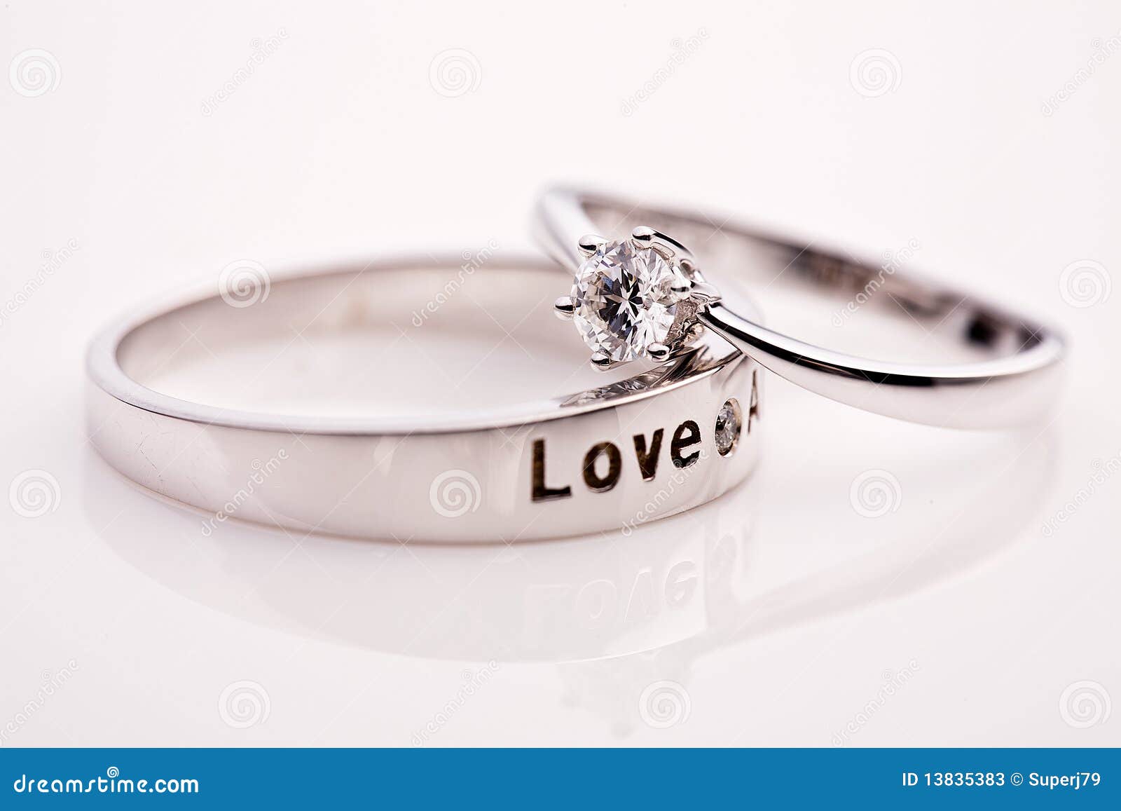 Two rings stock image. Image of industrial, silver, diamond - 13835383