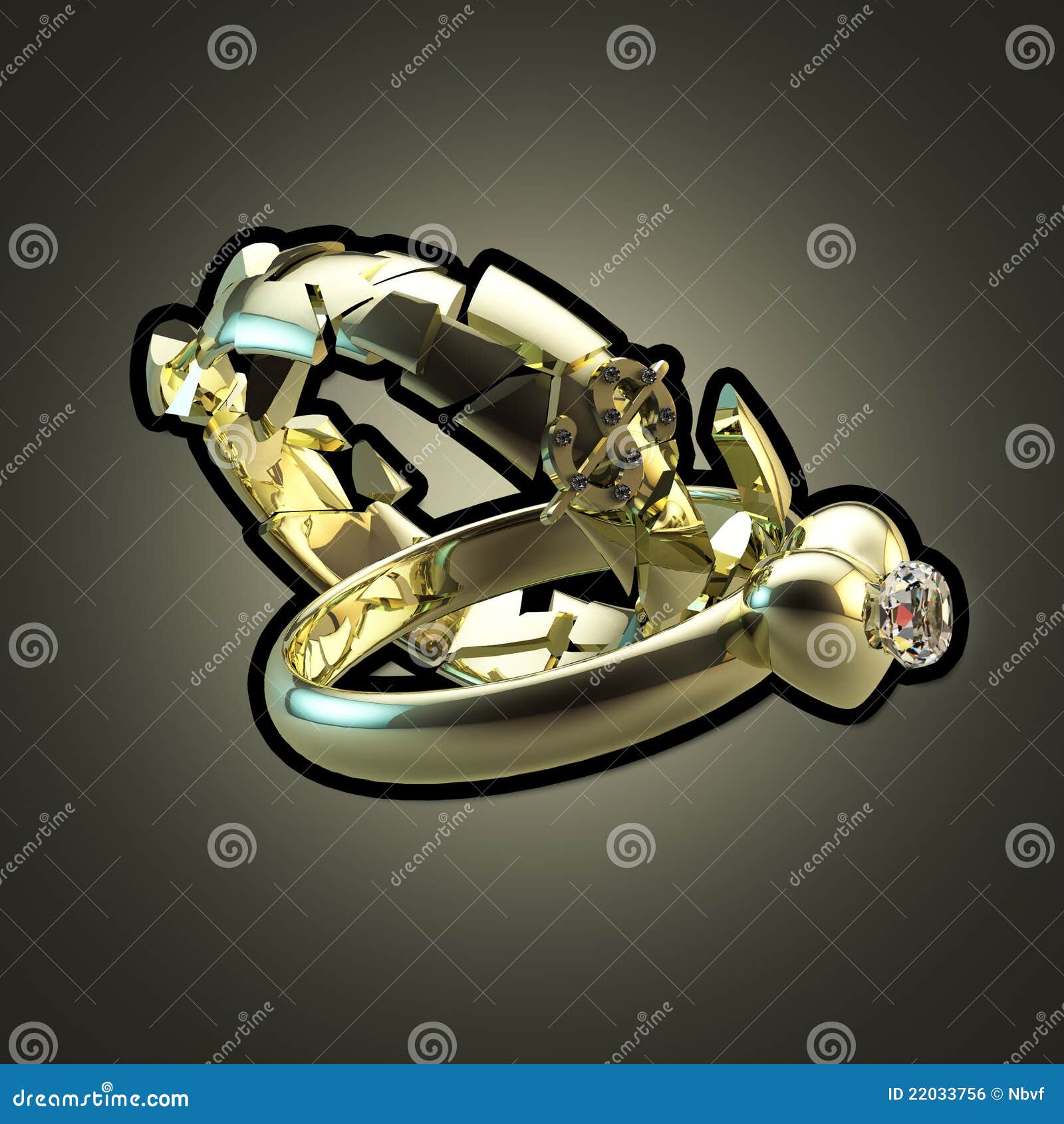 Two Rings As an Illustration for Divorce Stock Illustration ...