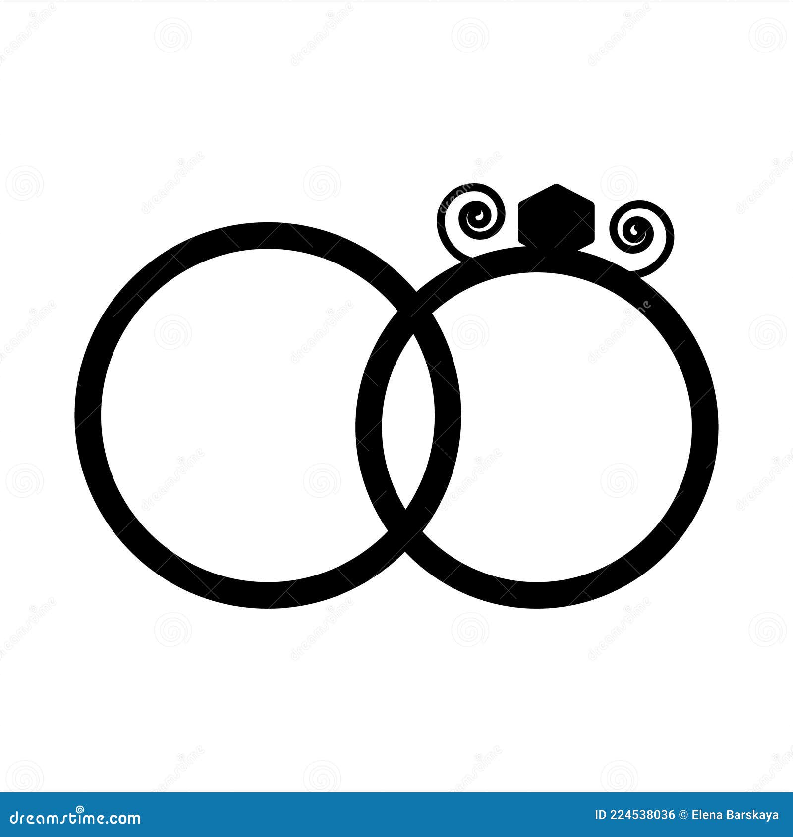 Two Rings in the Form of an Icon on a White Background for Use in Web ...
