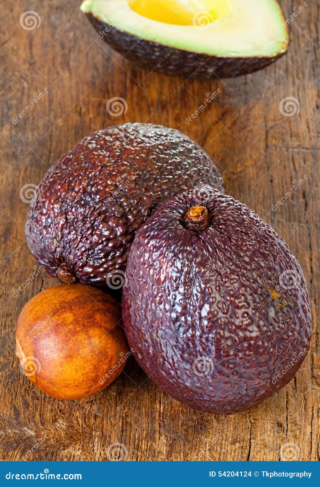 Two Ripe Avocados and Avocado Core Stock Photo - Image of organic ...