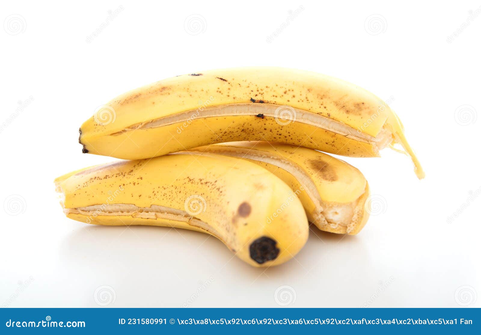 Two Ripe Bananas on a White Background Stock Image - Image of object ...