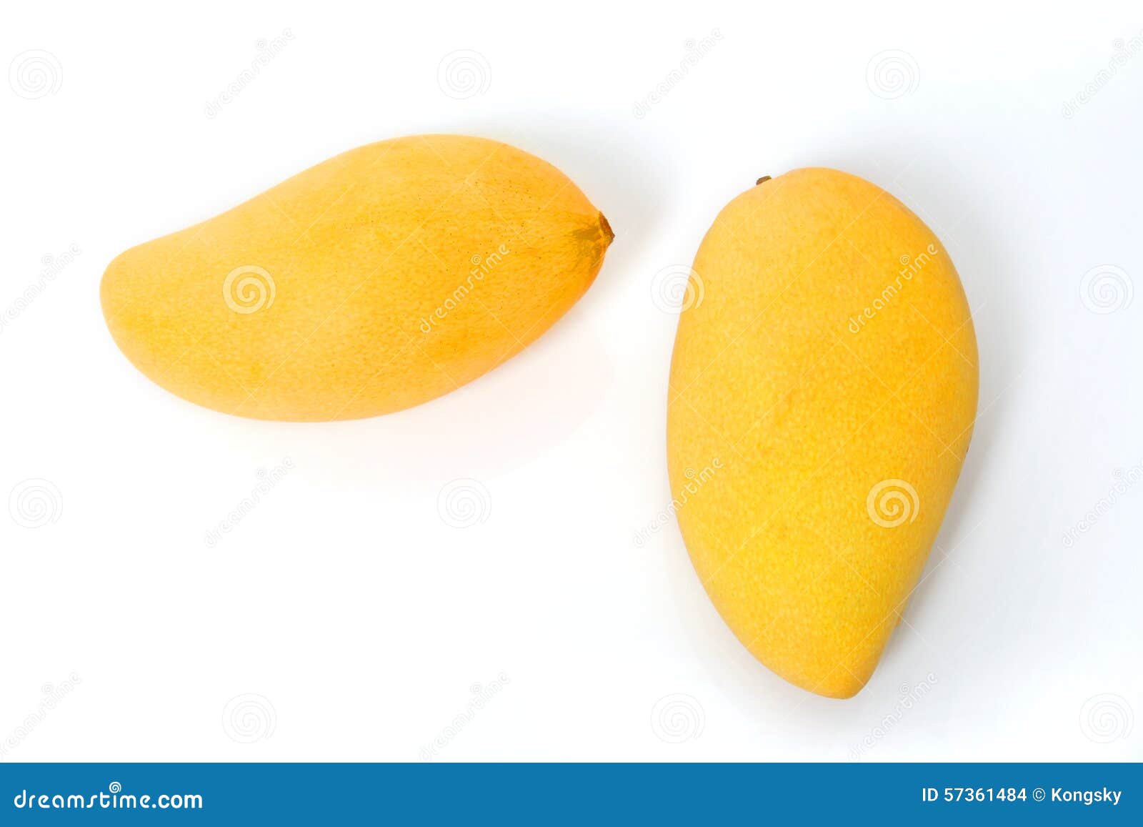 Two Ripe Golden Mangoes on White Stock Photo - Image of dessert ...