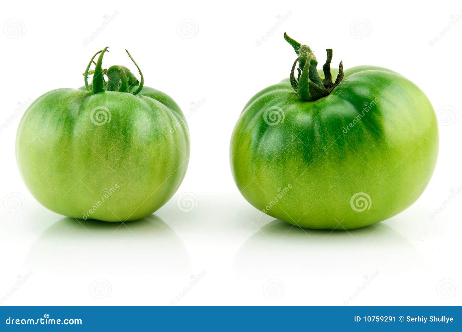 Two Ripe Green Tomatoes Isolated on White Stock Image - Image of ...