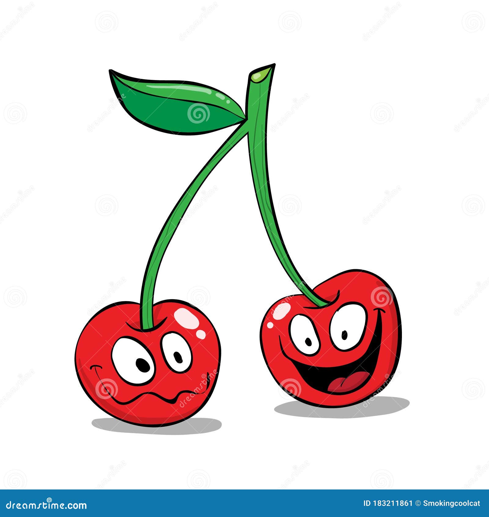 Two ripe happy cherries stock vector. Illustration of kitchen - 183211861 Two ripe happy cherries stock vector. Illustration of kitchen - 183211861