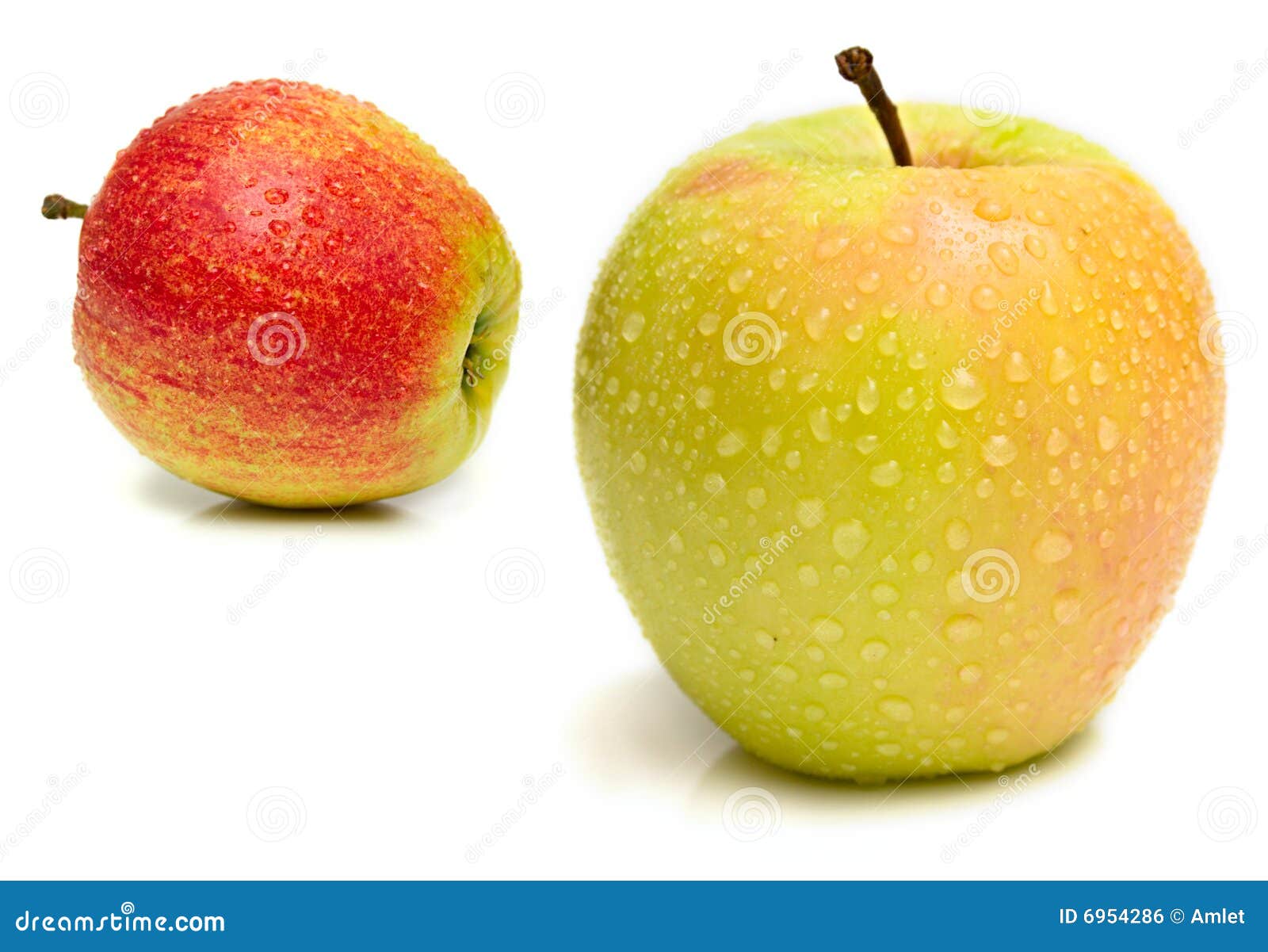 Two ripe juicy apple stock photo. Image of yellow, drop - 6954286