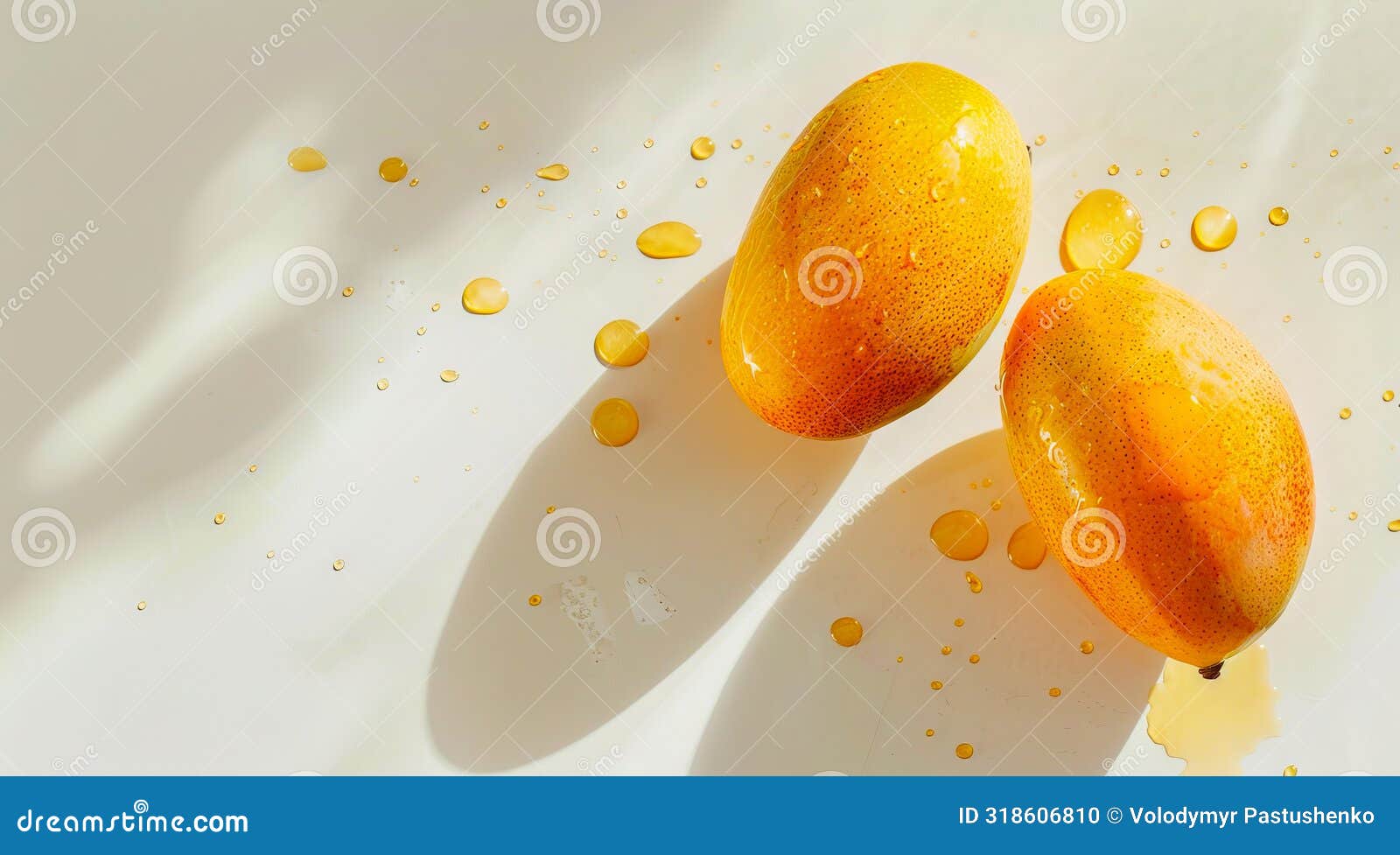 Two Ripe Mangoes on a White Surface Stock Photo - Image of peel, orange ...