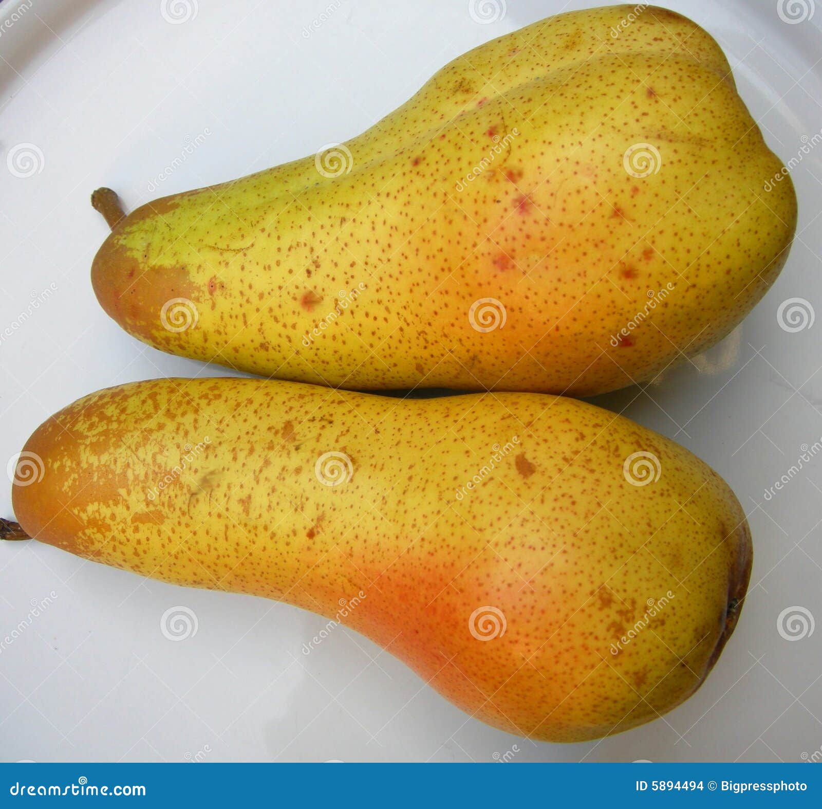 Two Ripe Yellow Pears stock photo. Image of blush, dessert - 5894494