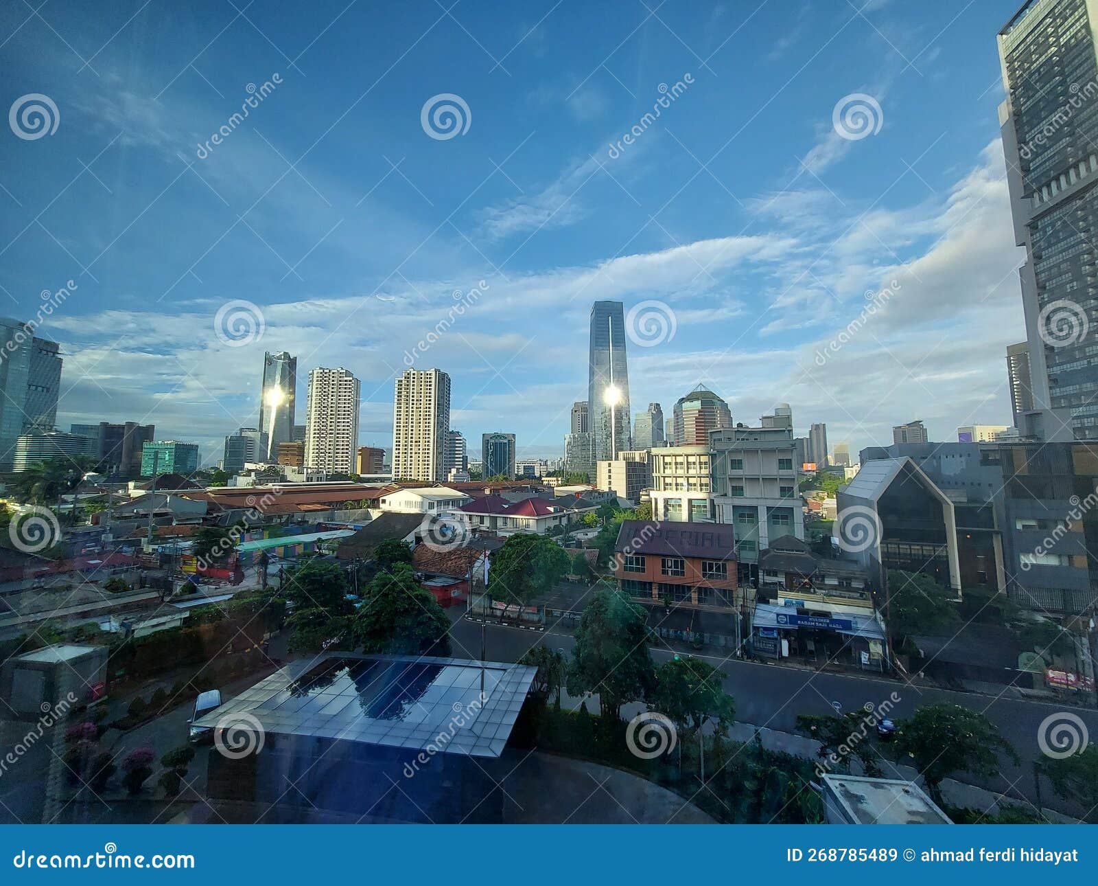 Two Rising Sun Infront of the Building Tower I Jakarta Editorial Stock ...