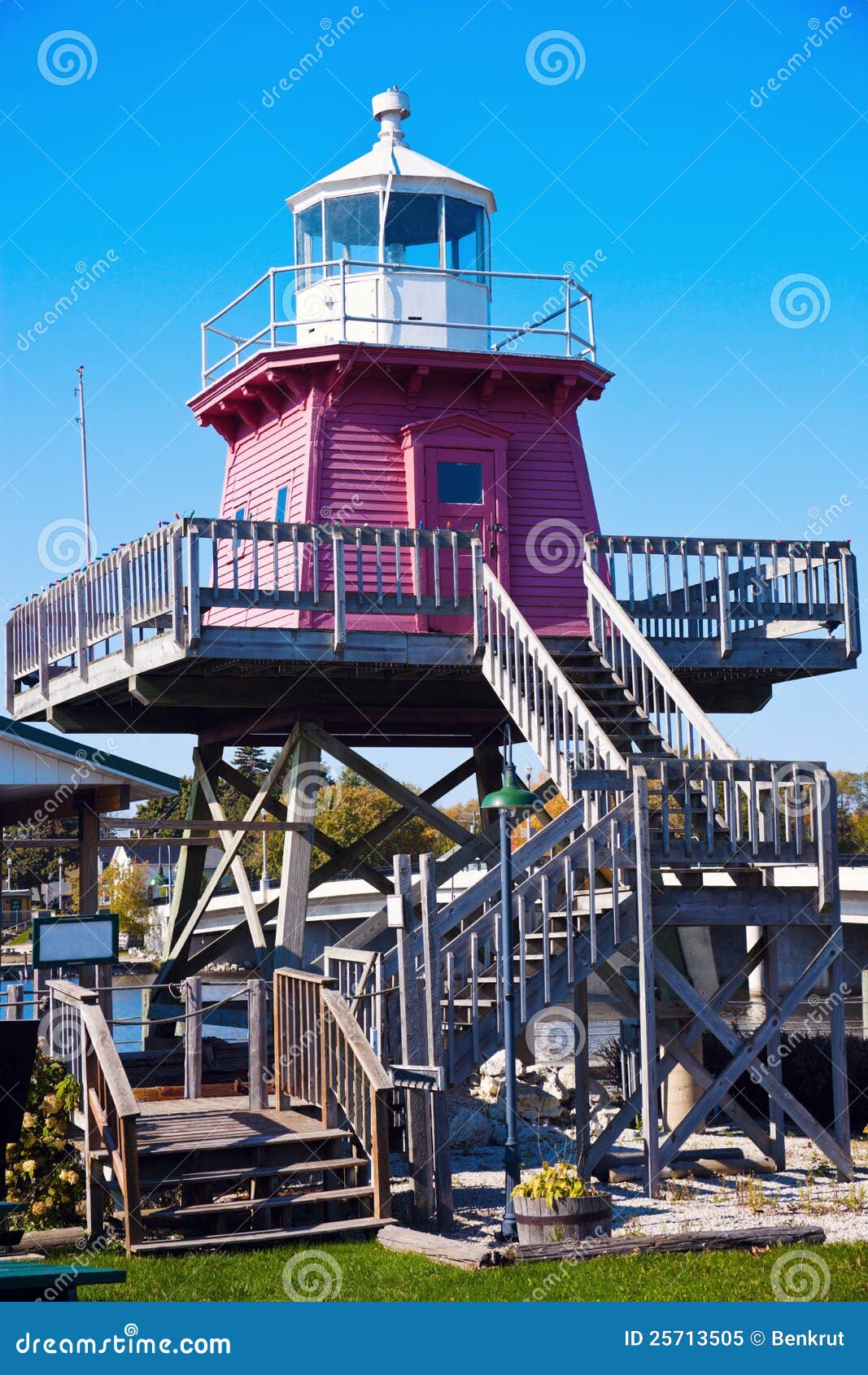 Two Rivers lighthouse stock image. Image of morning, stairs - 25713505