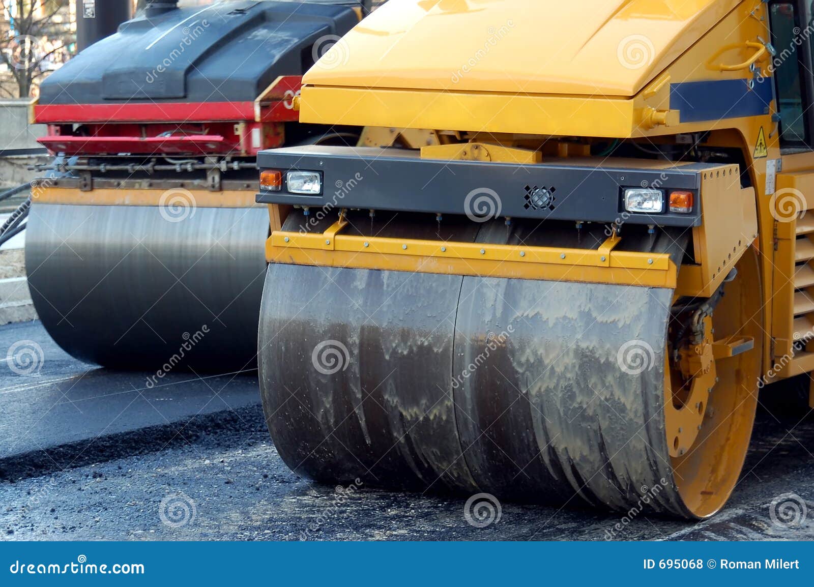 Two road rollers stock photo. Image of roller, road, asphalt - 695068