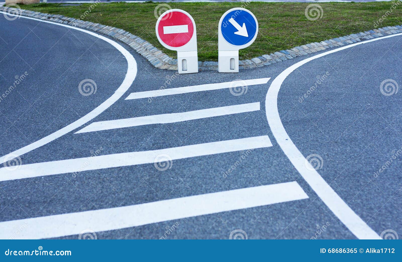 Two road signs on a fork stock image. Image of obligation - 68686365