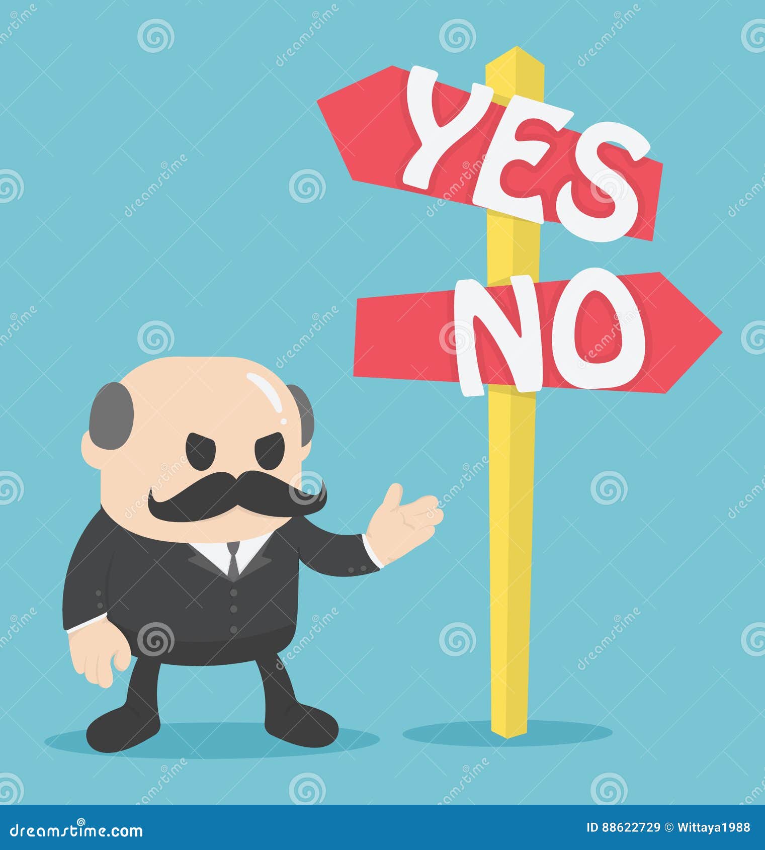 Two Road Signs Yes or No Choice Stock Vector - Illustration of signs ...