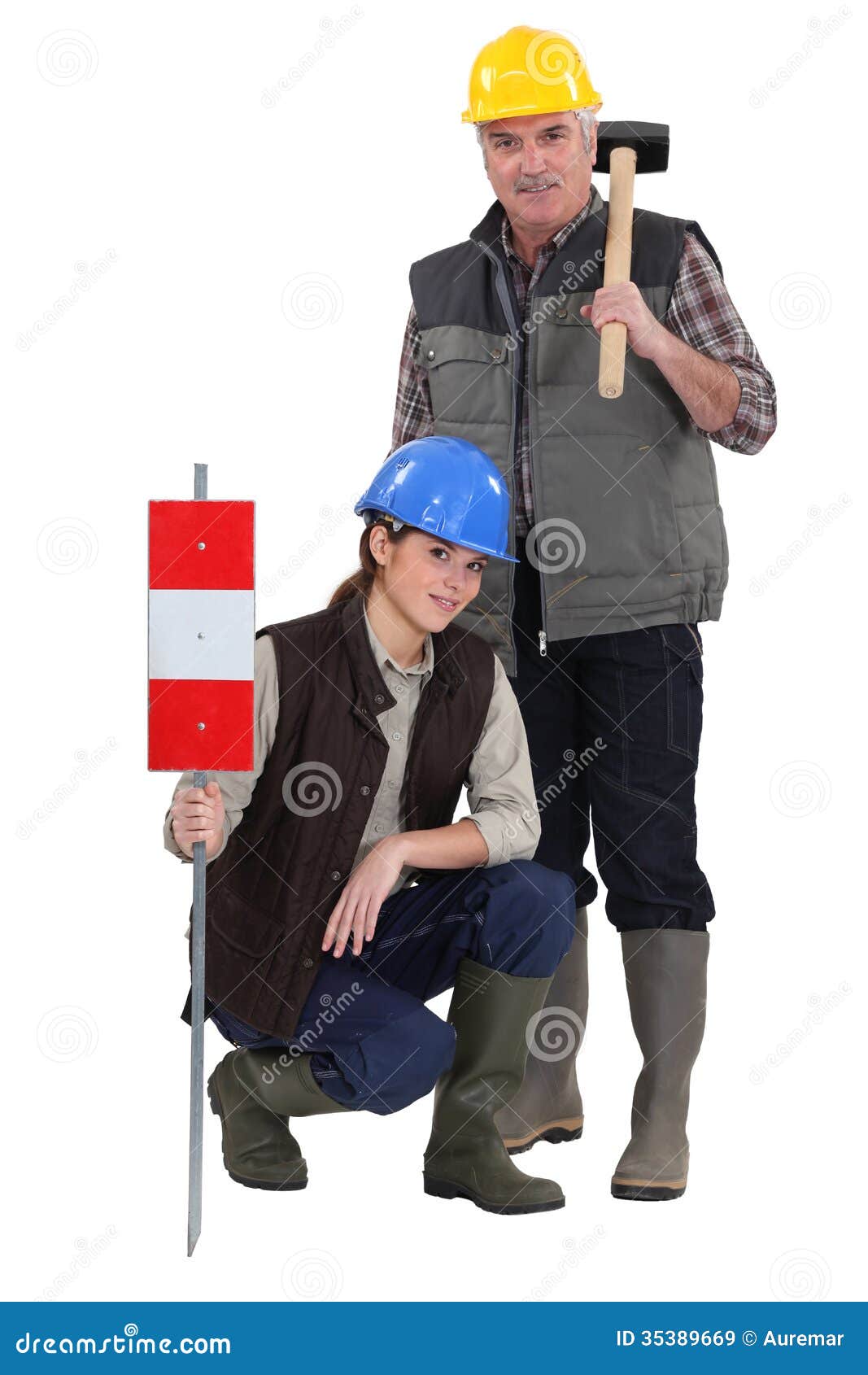 Two road workers stock image. Image of industry, hammer - 35389669