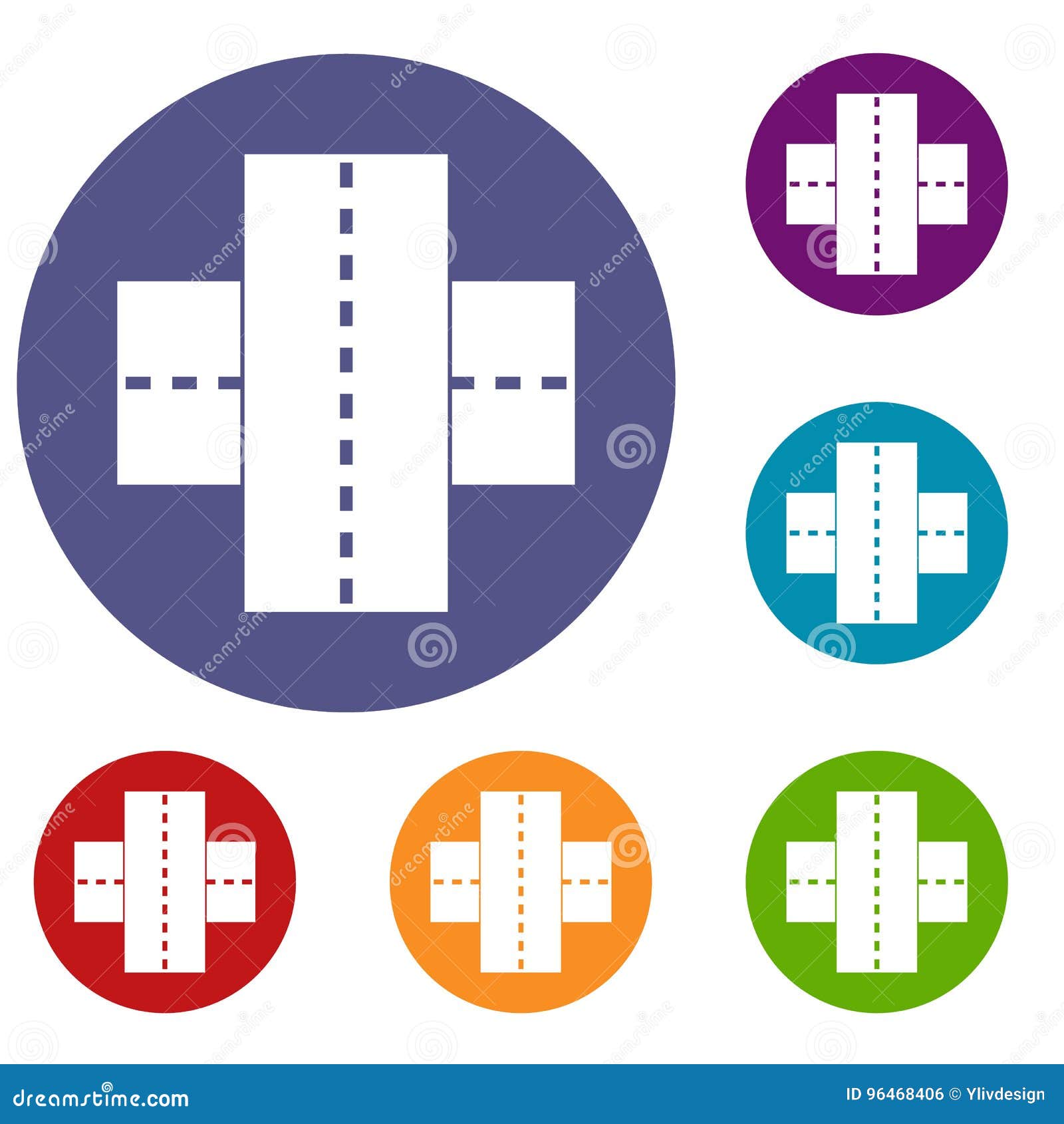 Two roads icons set stock vector. Illustration of flat - 96468406