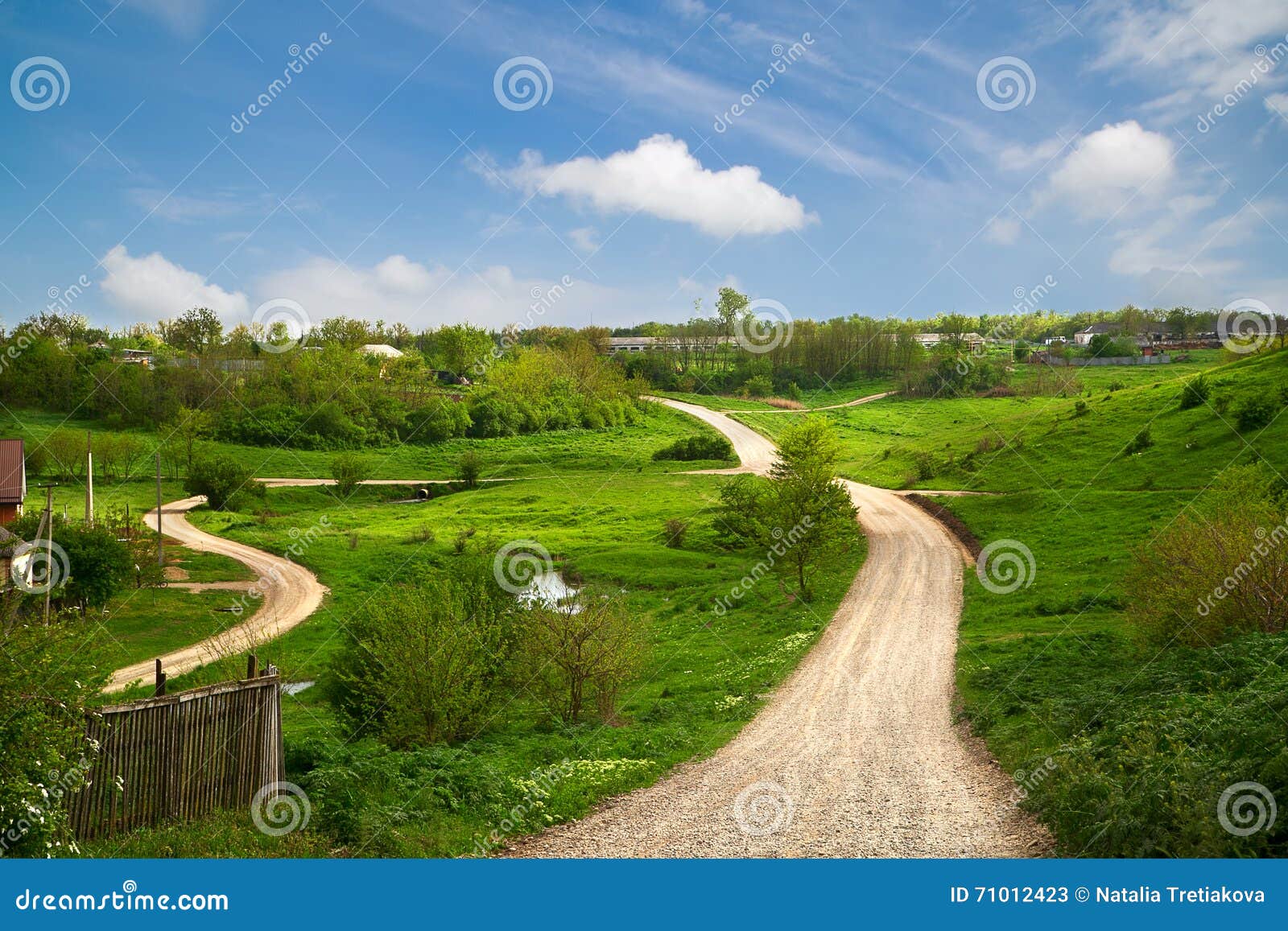 Two roads. stock image. Image of clouds, season, forest - 71012423