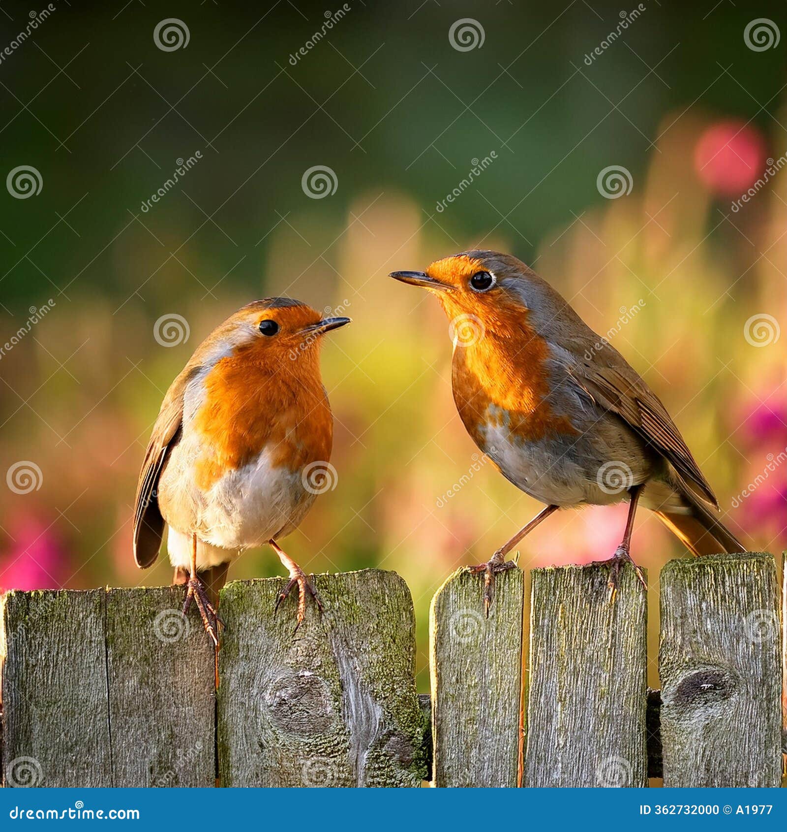 Two robins, AI generated stock illustration. Illustration of bird ...
