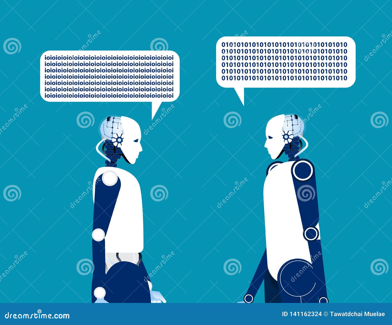 Two Robot Talking. Concept Business Vector Illustration Stock Vector ...
