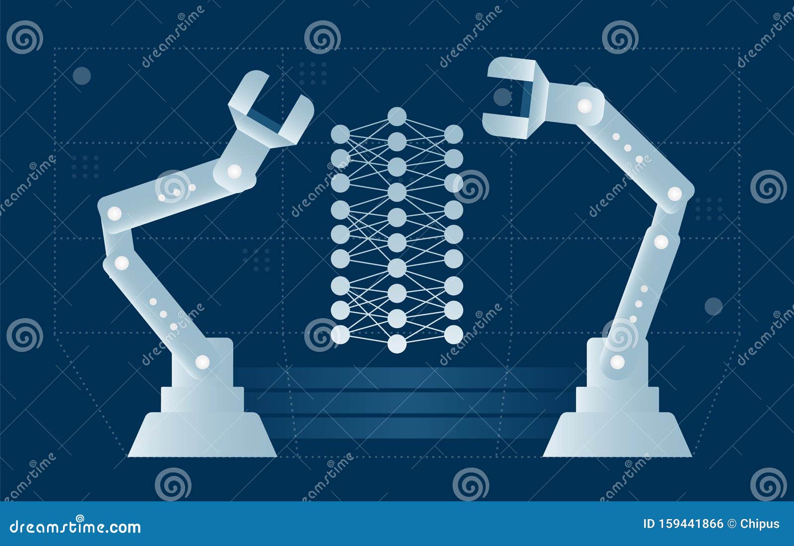 Artificial Neural Network Produced by Robots Stock Vector ...