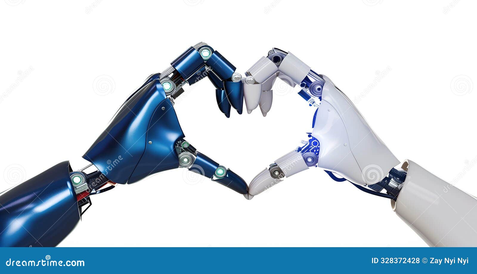Two Robotic Hands Form a Heart Shape, Symbolizing Unity and Connection ...
