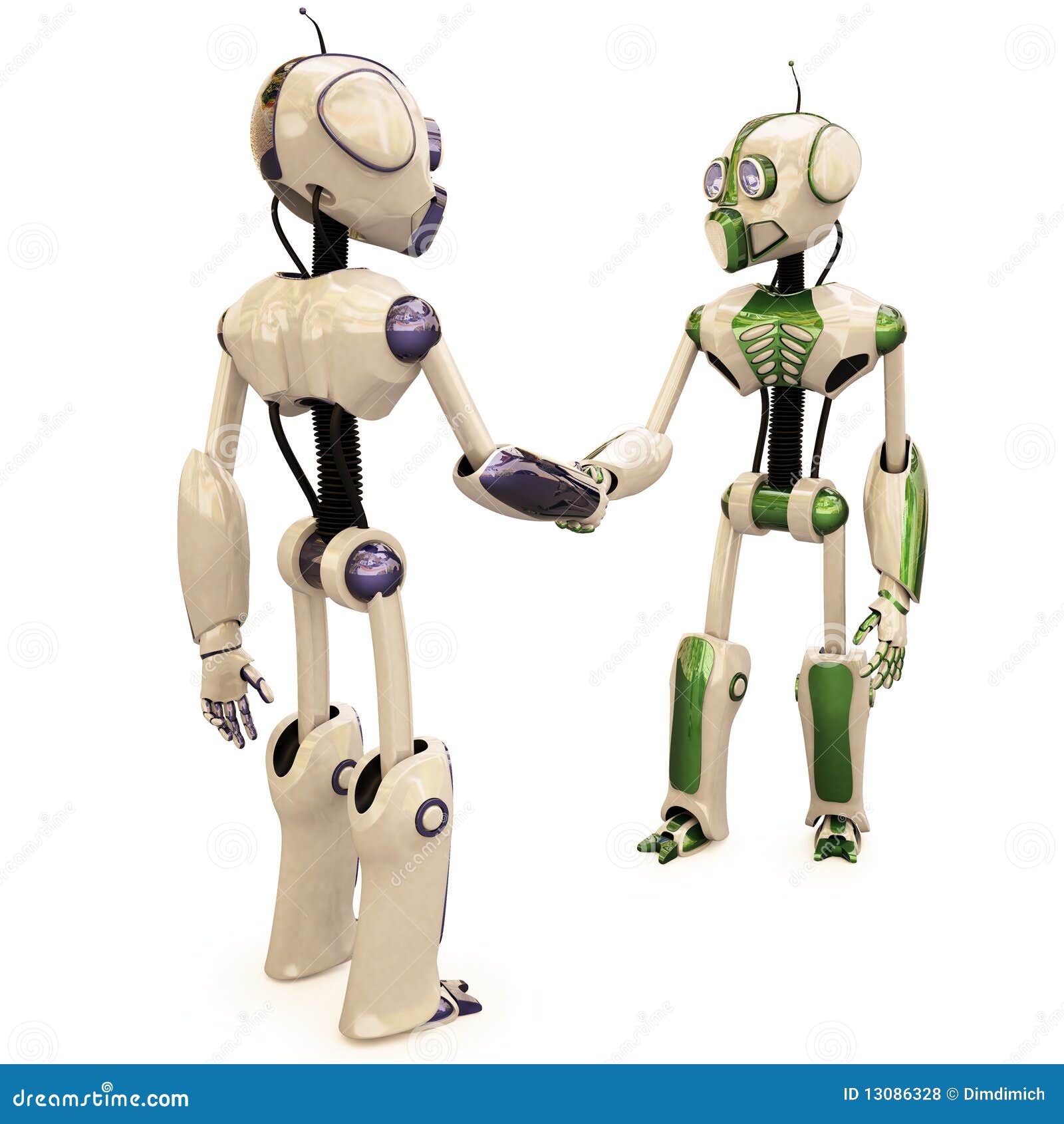 Two robots stock illustration. Illustration of metal - 13086328