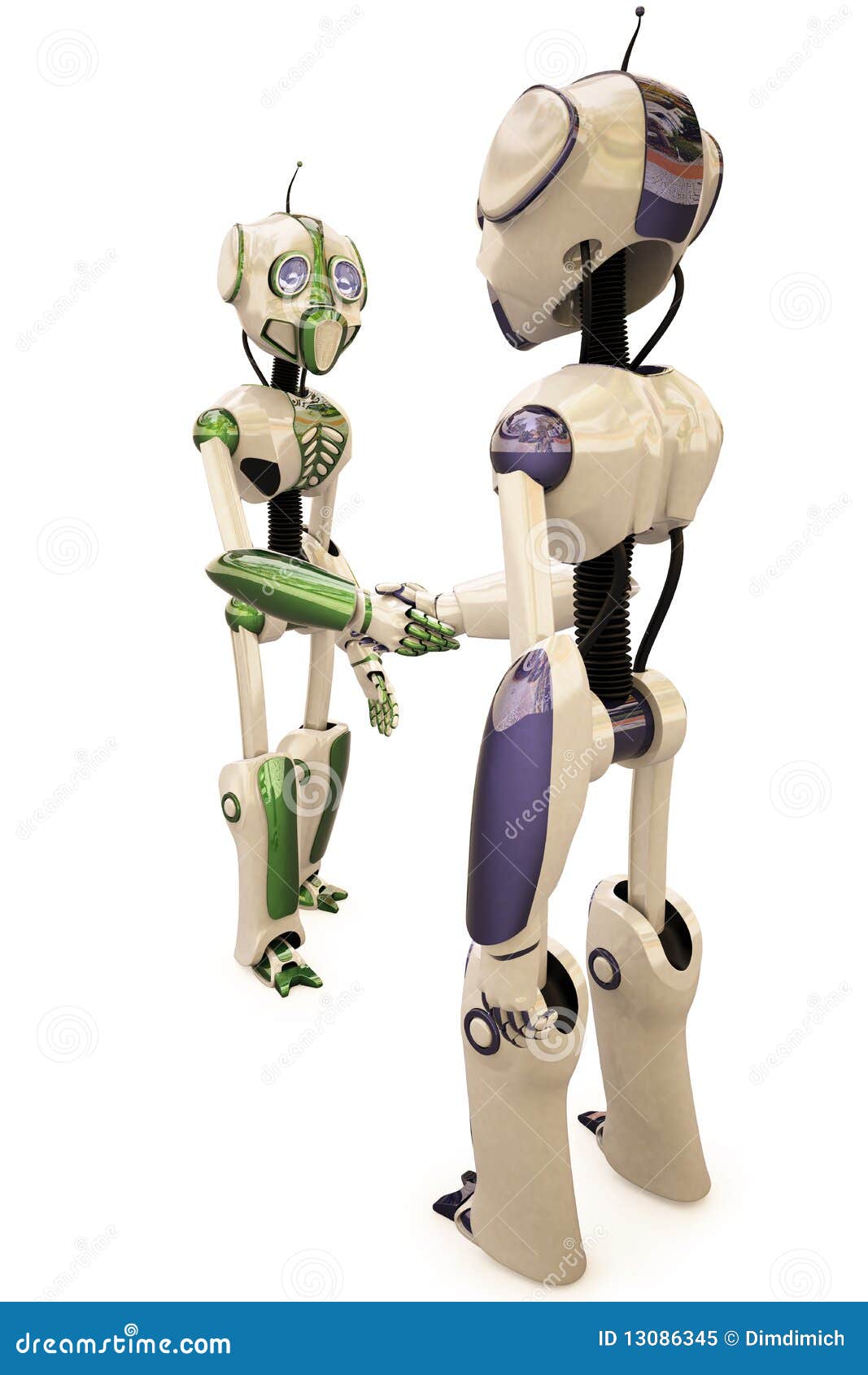 Two robots stock illustration. Illustration of concept - 13086345