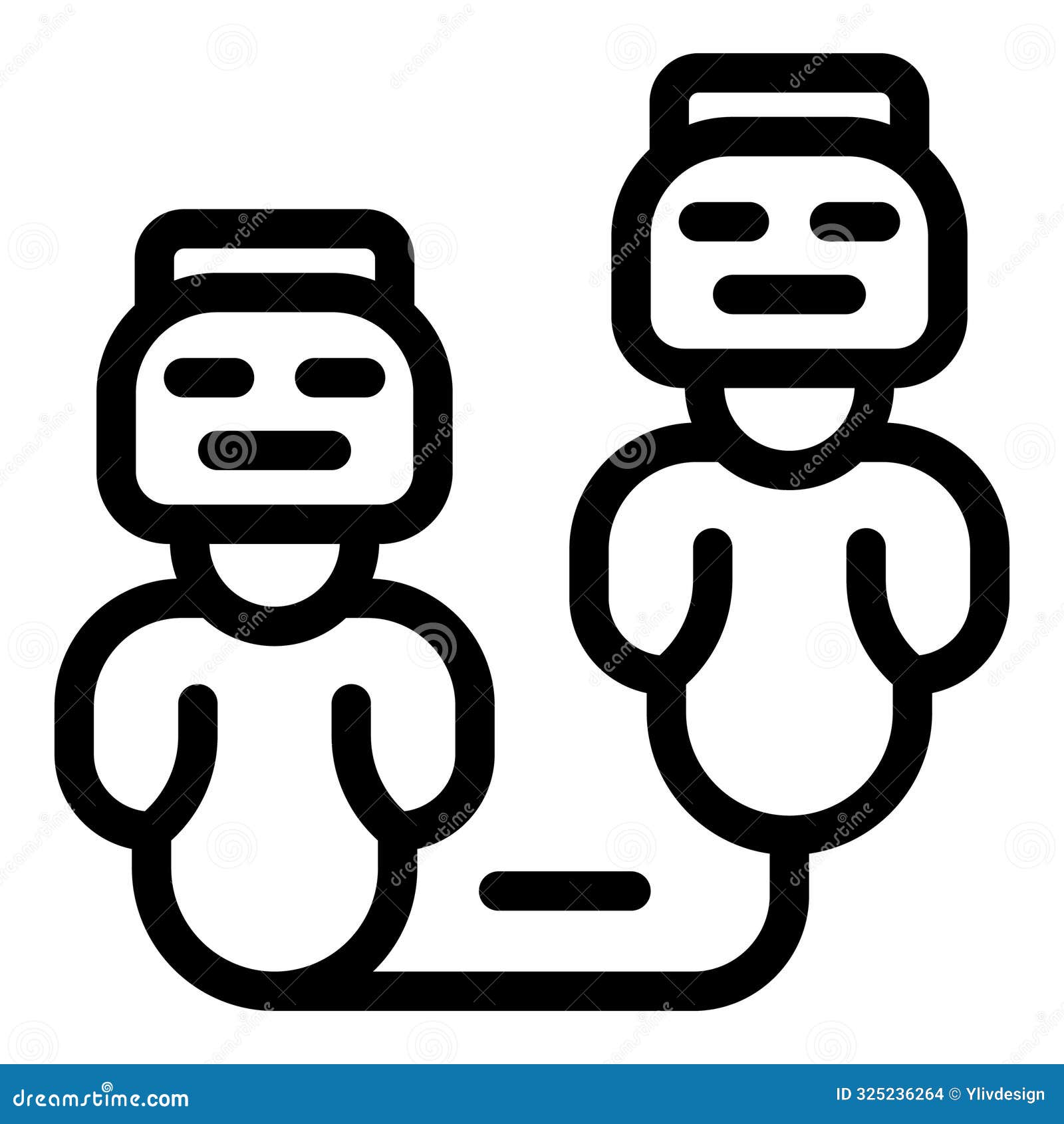 Two Robots Connected by Cable Sharing Data through Interface Stock ...