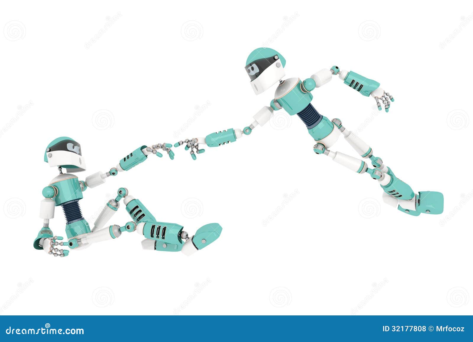 Two Robots in the Creation of Adam Pose Stock Illustration ...