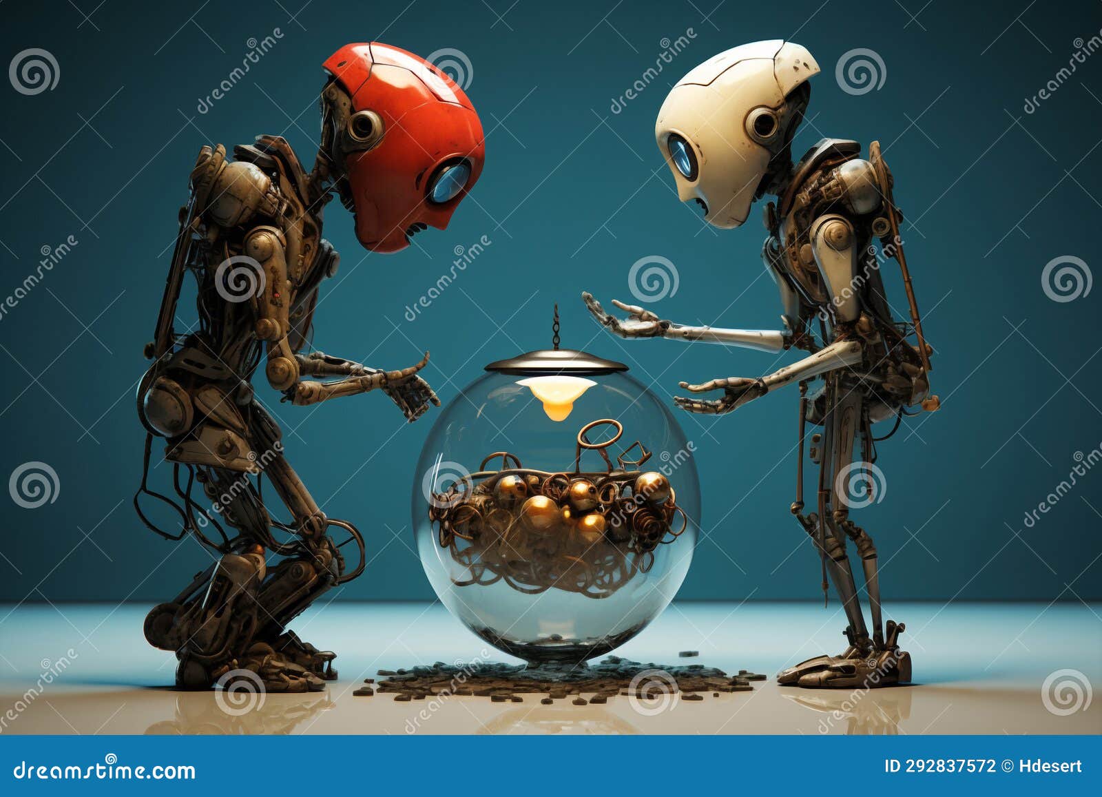 Two Robots are Discussing or Arguing Over. Artificial Intelligence ...