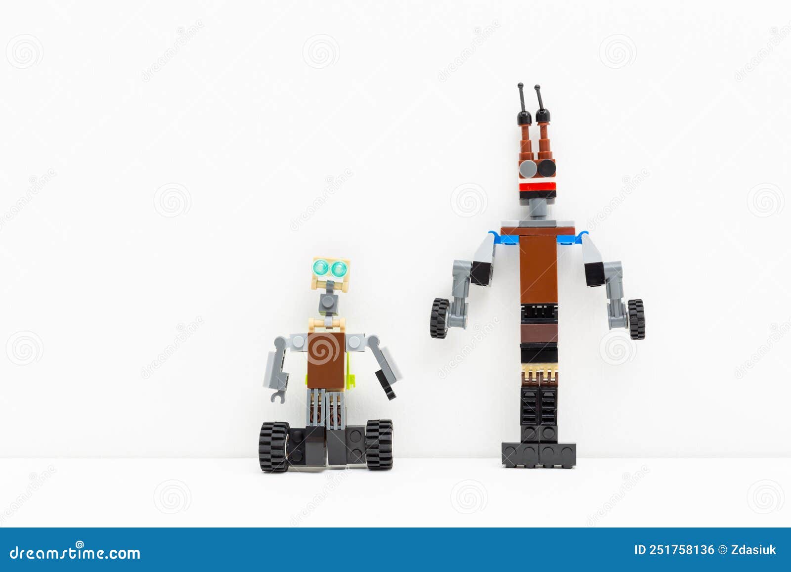 Two Robots Made from the Children`s Designer, Details of Plastic ...