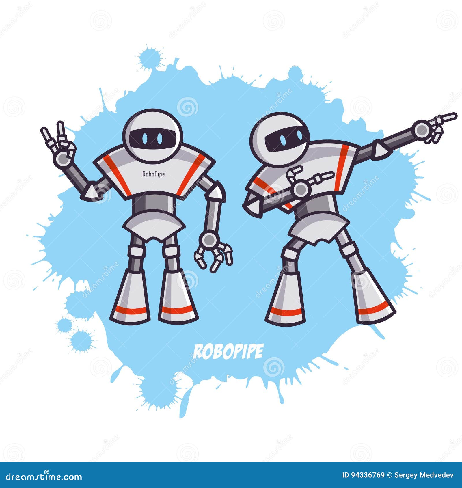 Two robots made of pipes stock vector. Illustration of brave - 94336769