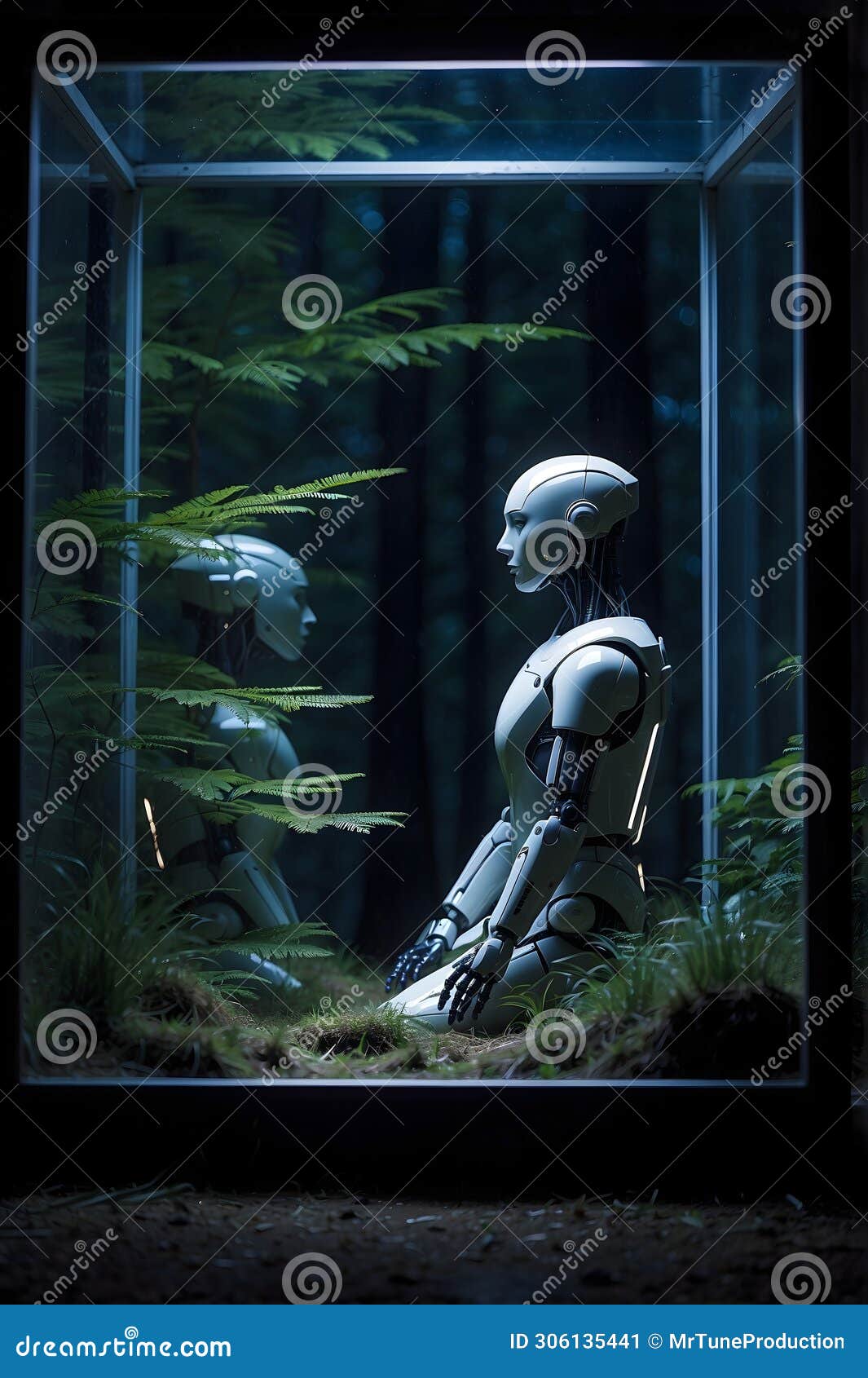 Two Robots, One on the Left and One on the Right, Both Facing Each ...