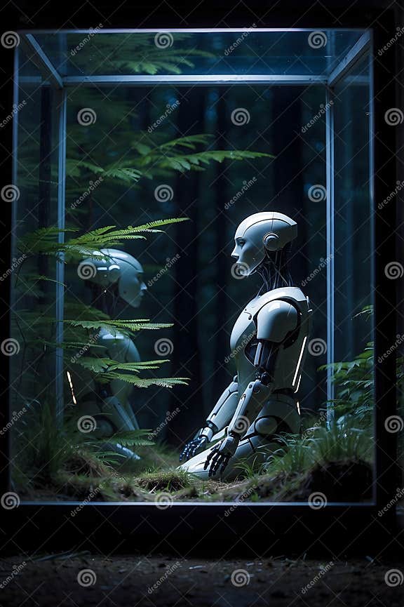 Two Robots, One on the Left and One on the Right, Both Facing Each ...