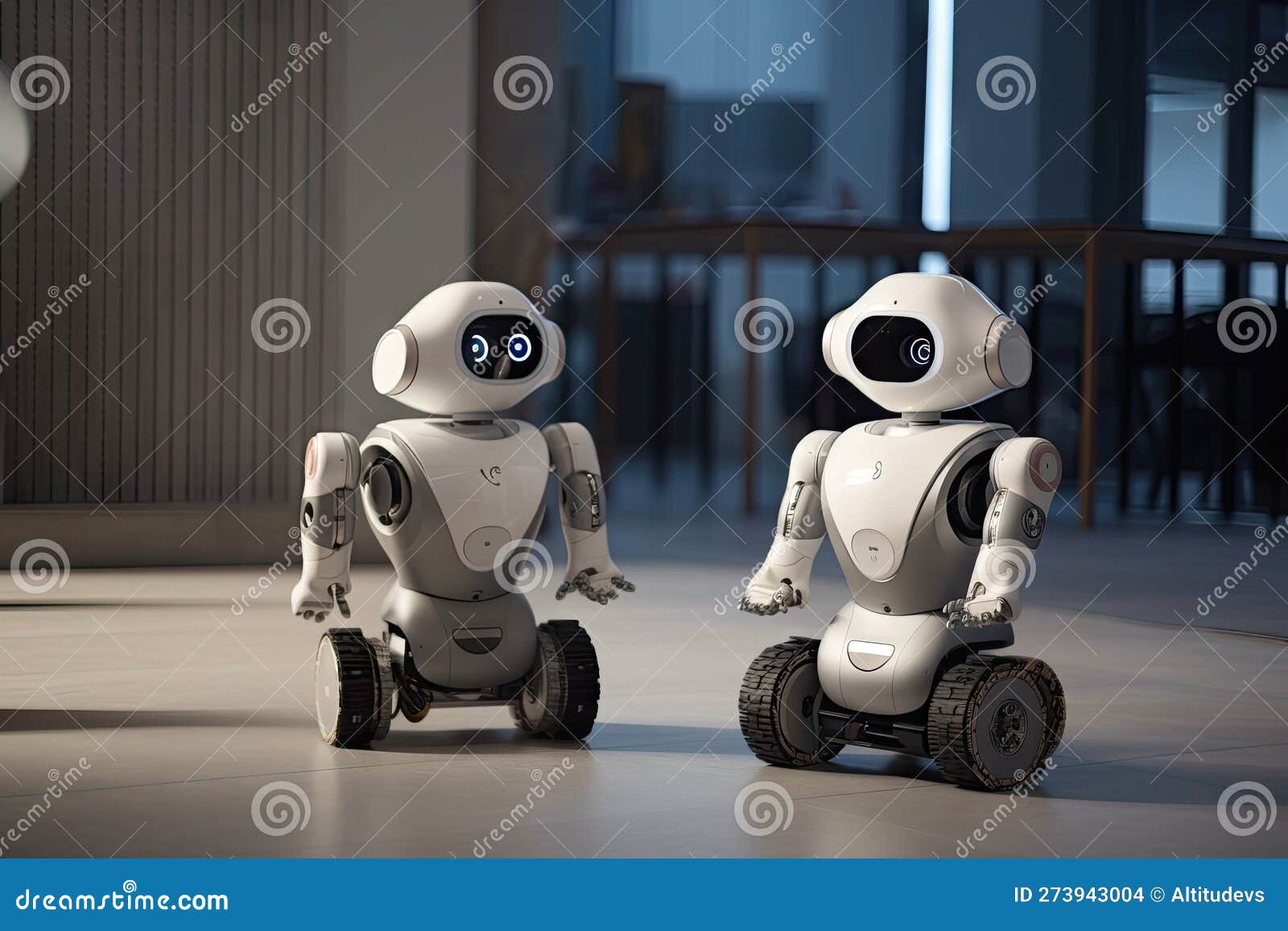 Two Robots, One with Sensors and Other Safety Features and the Other ...