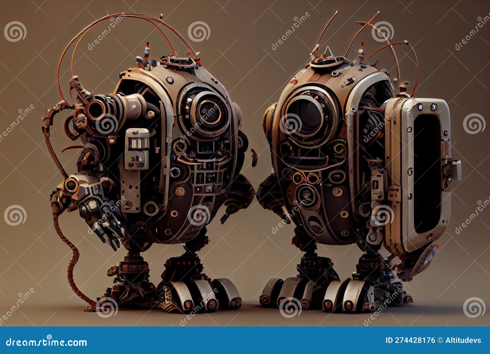 Two Robots, with One of Them Showing Its Components and Intricate ...