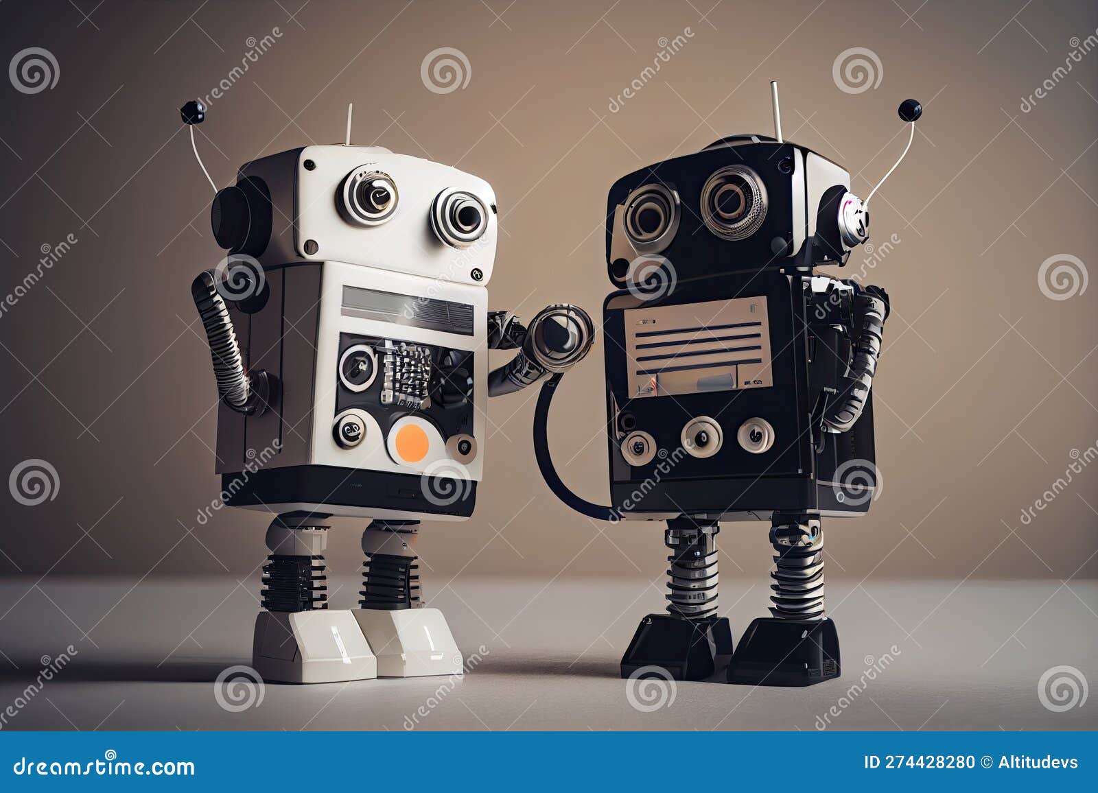 Two Robots, Their Advanced Ai Systems Allowing Them To Engage in Deep ...