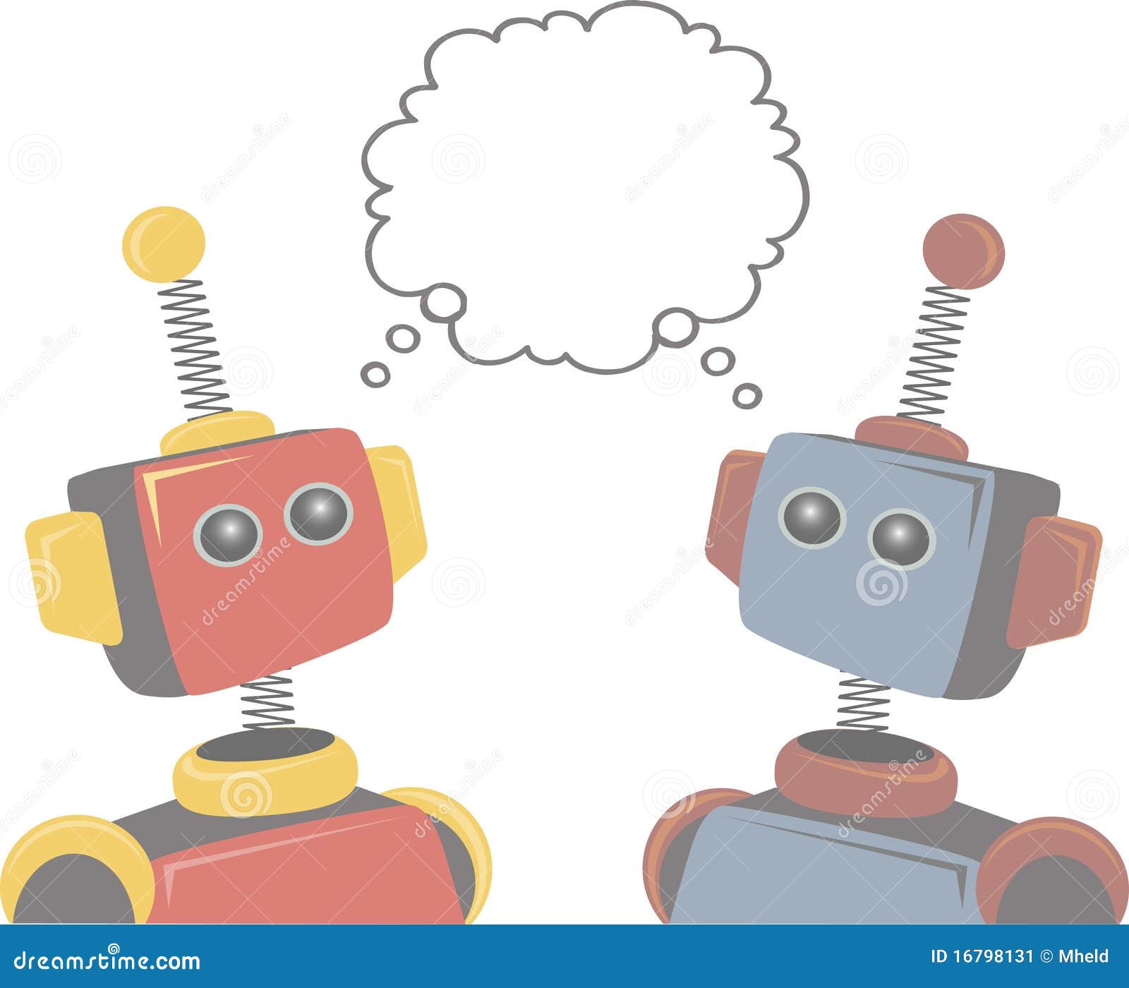 Two Robots Thinking Of Same Subject Stock Image - Image: 16798131