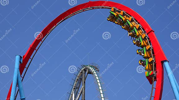 Two Rollar Coasters at Theme Park Stock Photo - Image of outdoors ...