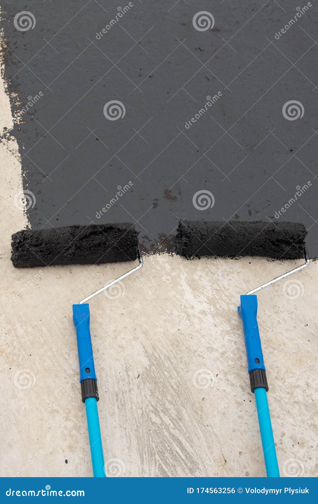 Two Roller Brush, Tools for Install Waterproofing Stock Photo - Image ...