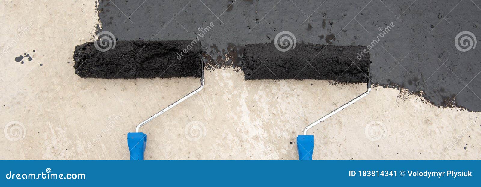 Two Roller Brush, Tools for Install Waterproofing Stock Image - Image ...