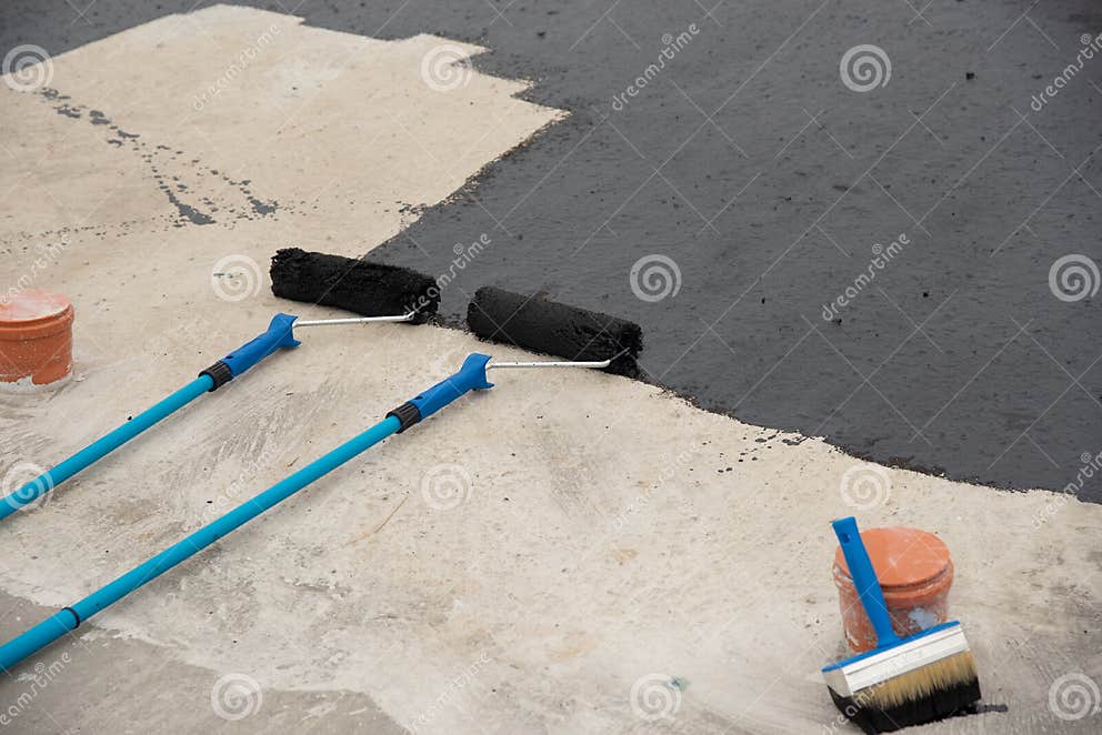Two Roller Brush, Tools for Install Waterproofing Stock Photo - Image ...