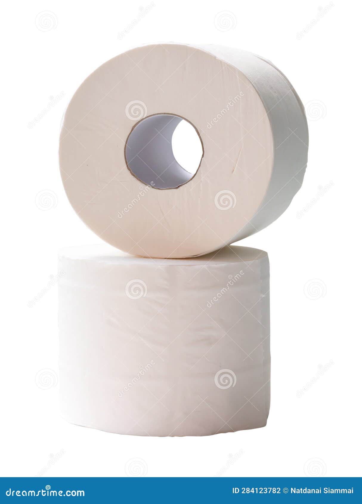 Two Rolls of White Tissue Paper or Napkin is Stack Isolated on White ...