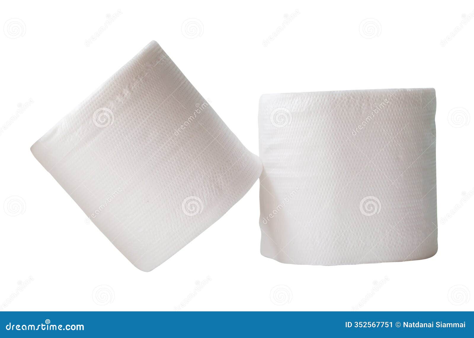 Two Rolls of White Tissue Paper or Toilet Paper in Stack Isolated on ...