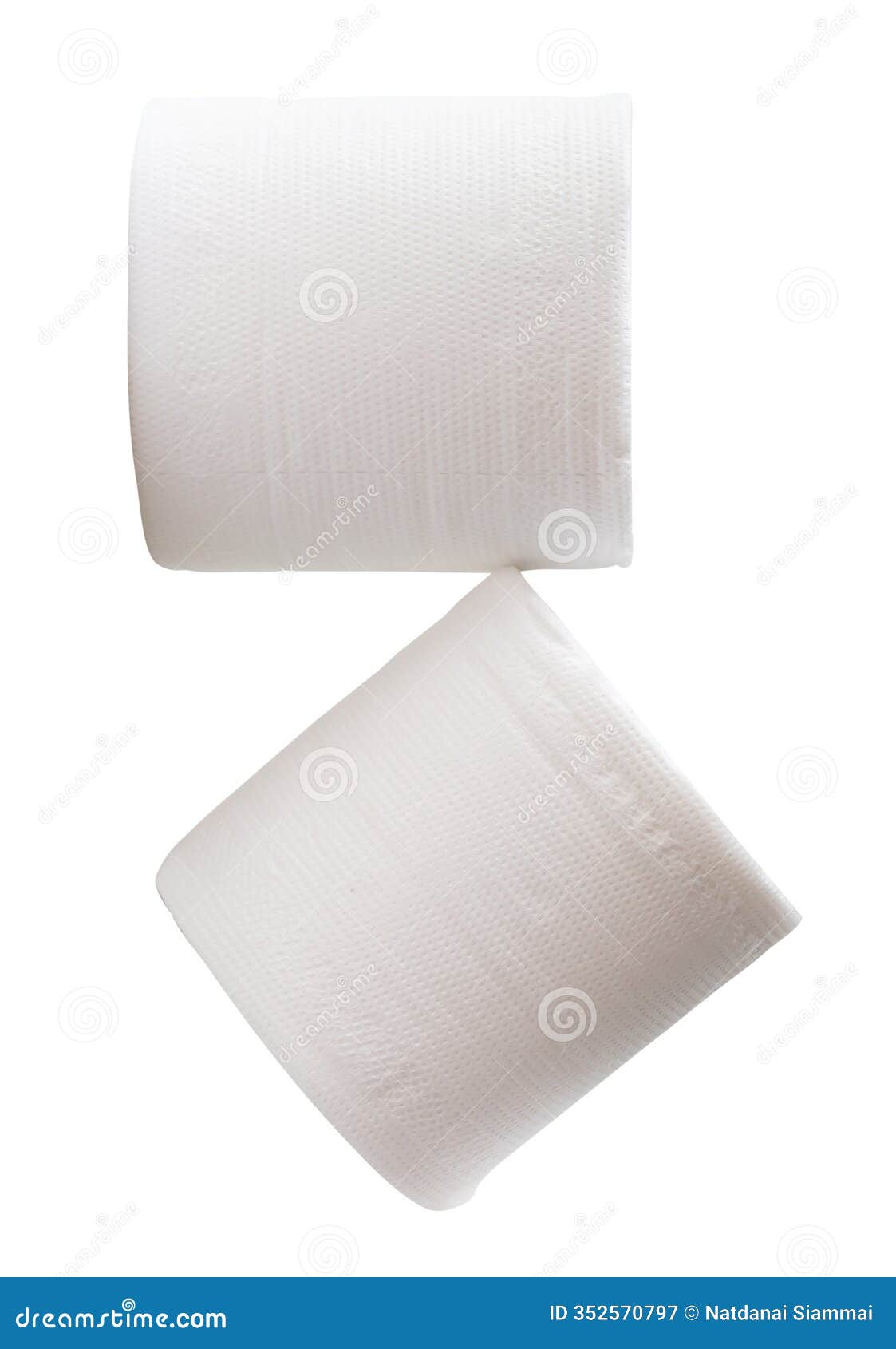 Two Rolls of White Tissue Paper or Toilet Paper in Stack Isolated on ...