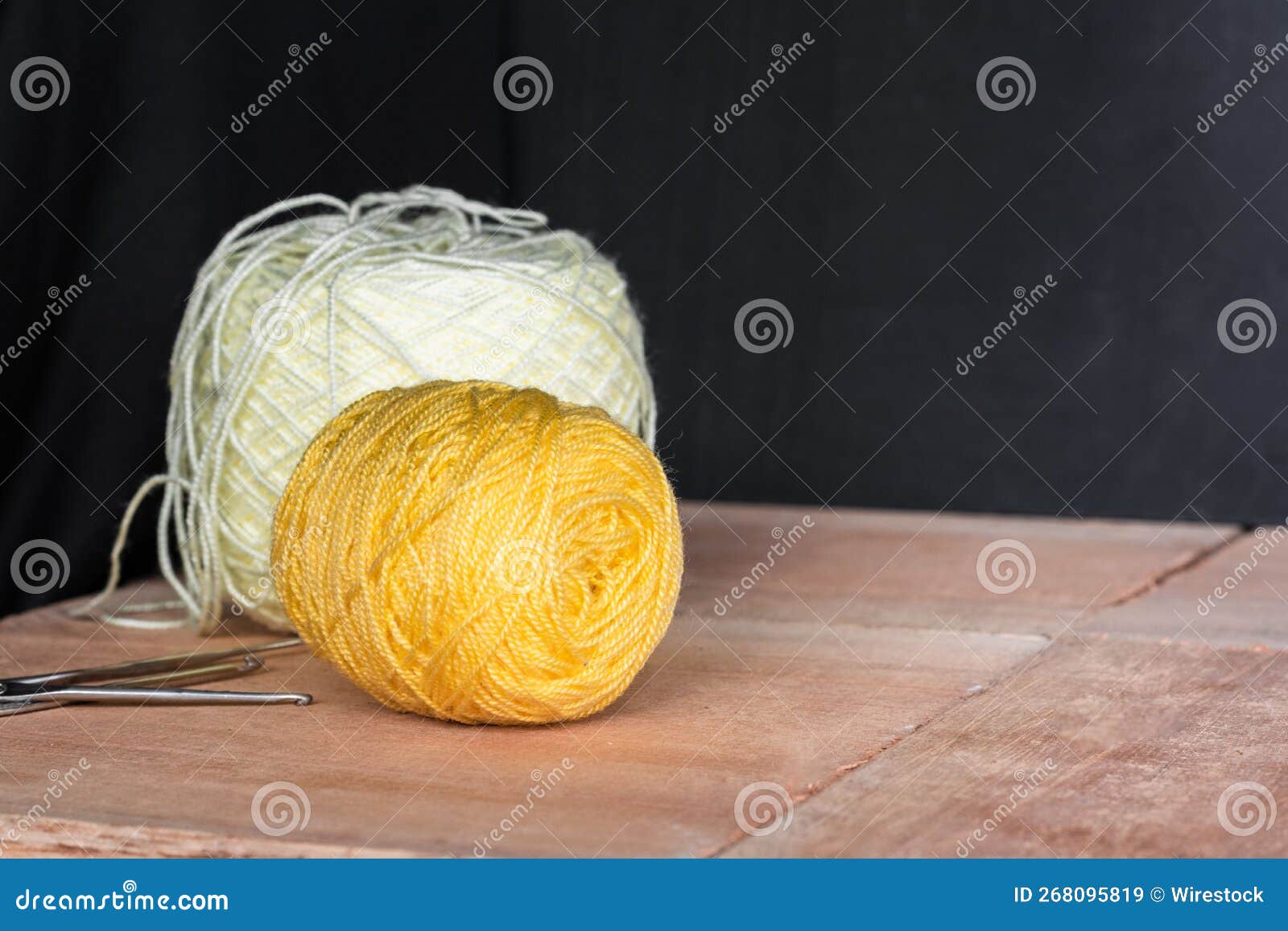 Rolls of Yellow and White Yarn To Crochet Stock Image - Image of still ...