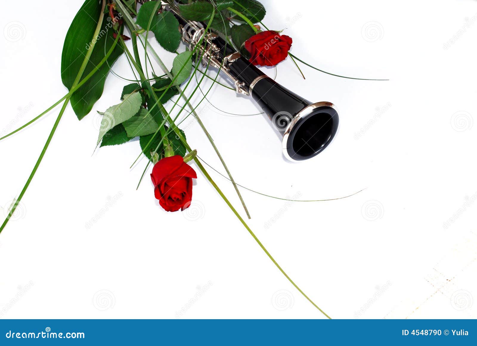 Two Rose Clarinet Composition Stock Photo - Image of wind, notes: 4548790